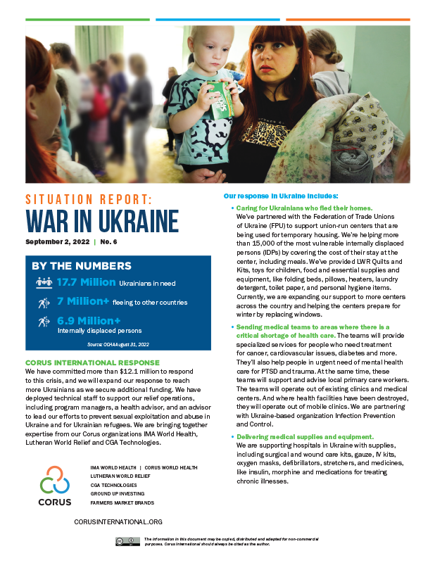 Situation Report No. 6: War in Ukraine | IMA World Health